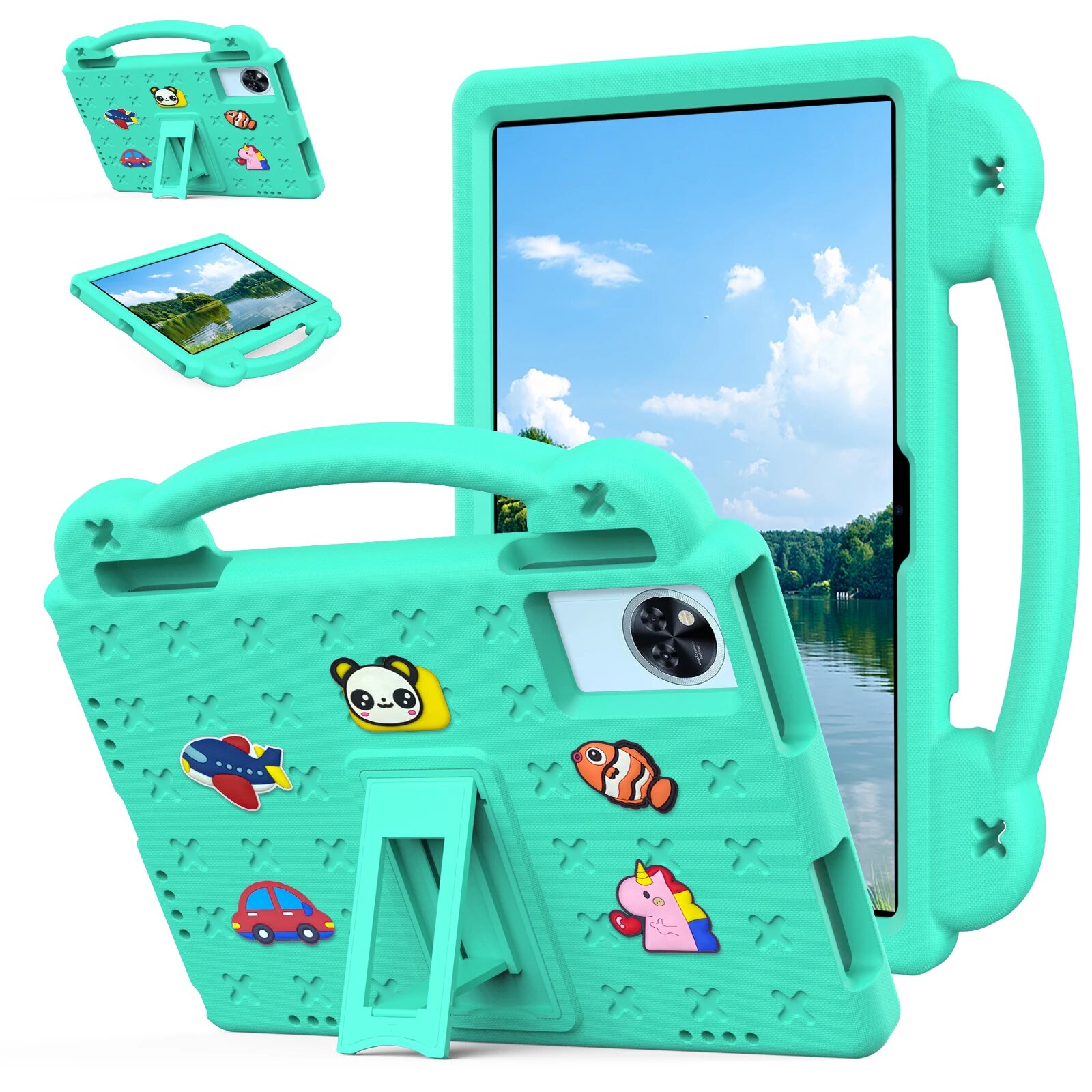 Детский чехол для Lenovo Xiaoxin Pad 11 EVA Xiaoxin Pad 11 2025, Case Only-Mint Green