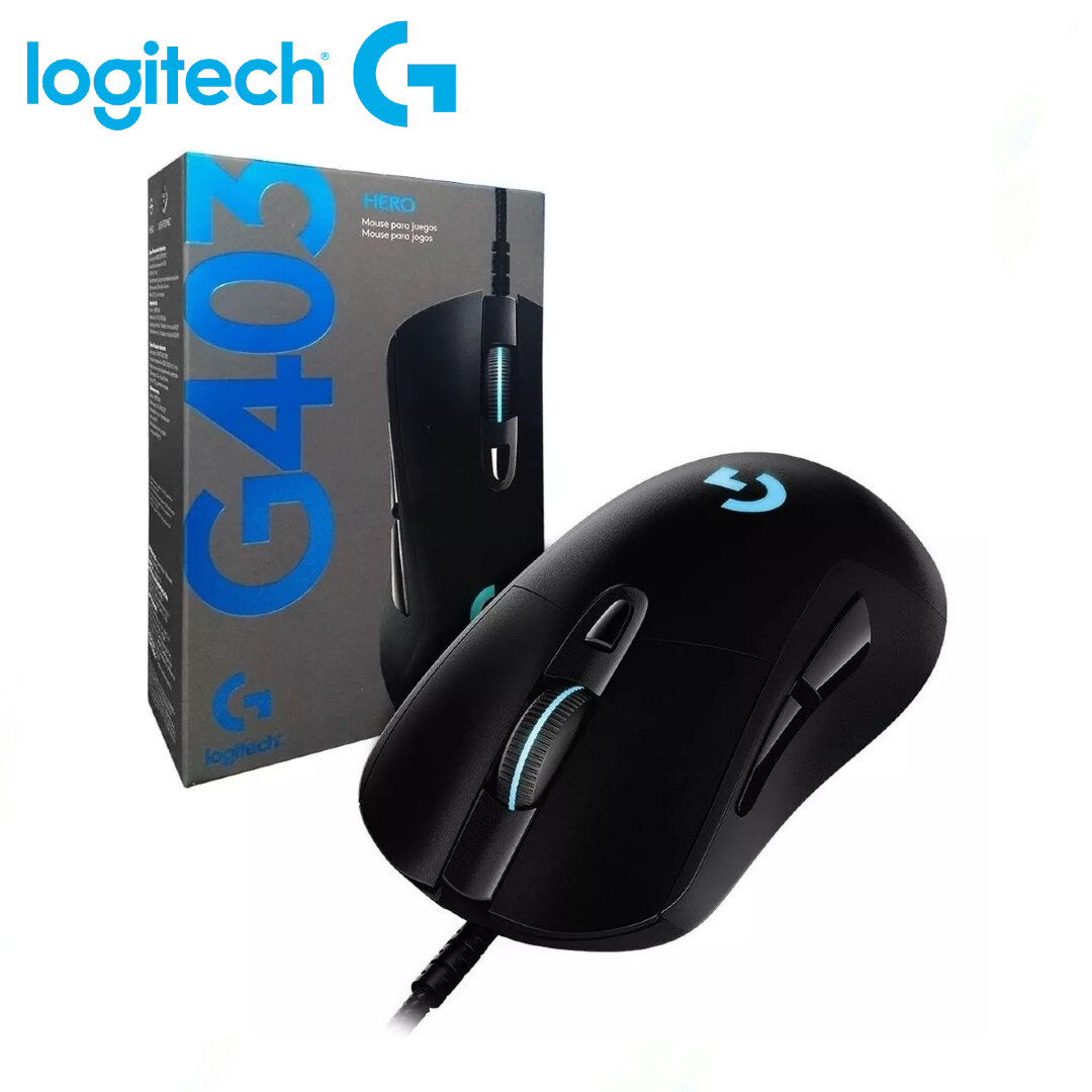 Мышь Logitech G403 HERO, 25600 dpi, RGB, USB, черный (910-005636)
