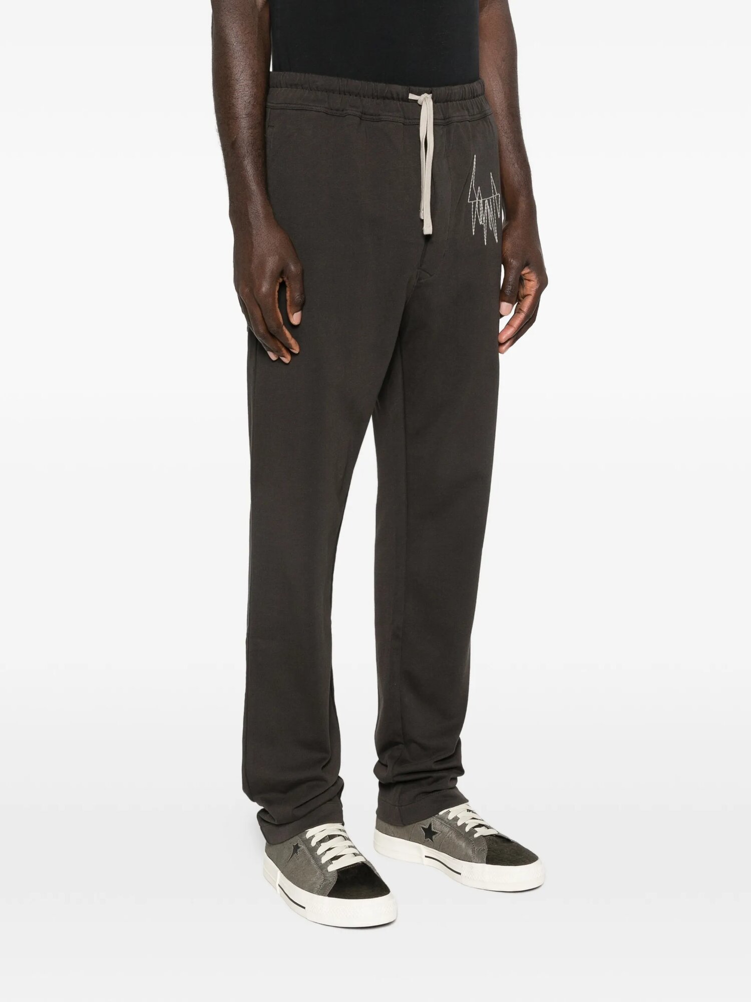 Брюки Moncler x Rick Owens Embroidered track pants, размер 48, коричневый — фото 1