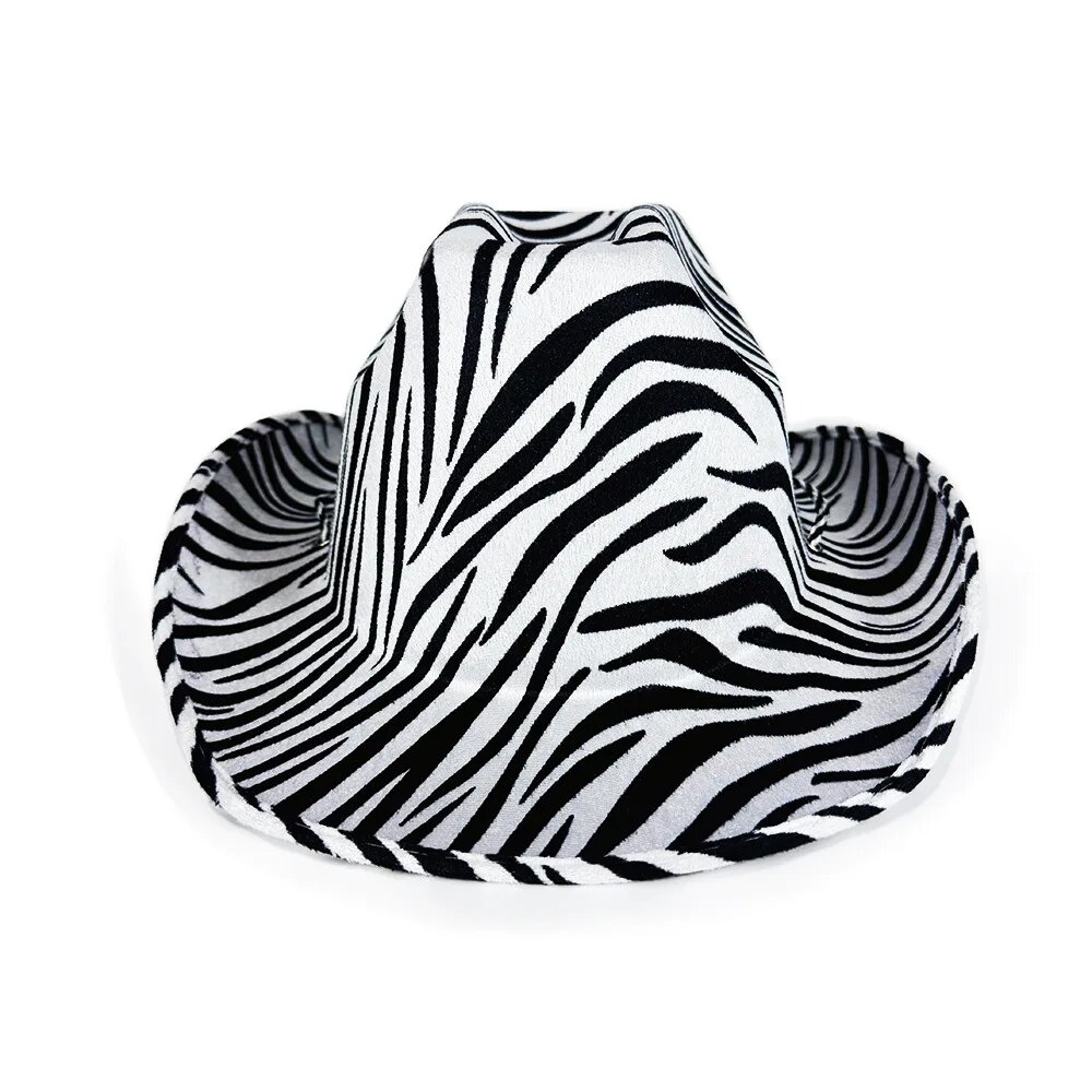 Ковбойская шляпа с принтом для взрослых Белый, Zebra Print
