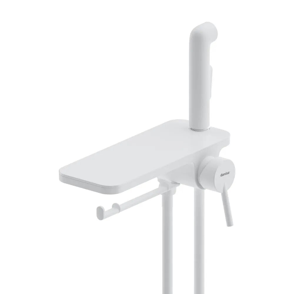 Встраиваемый смеситель Damixa Jupiter 773500200 с гигиенической лейкой белый матовый