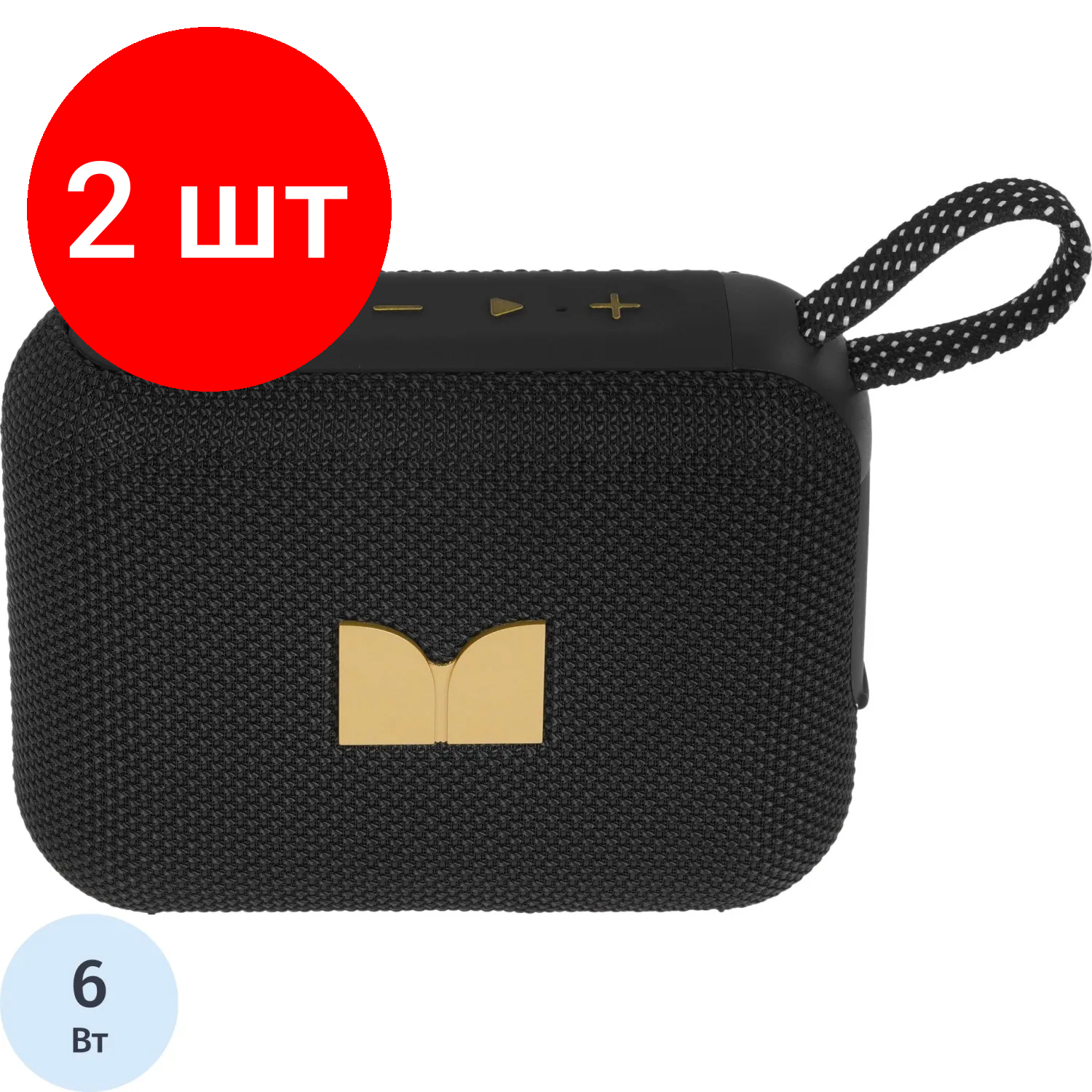 Комплект 2 штук, Колонка портативная Monster Cube 1, чёрная