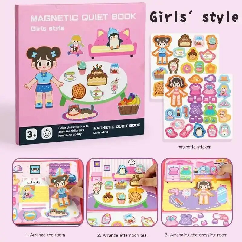 Магнитная книга для девочек YunDuo BaBy Girls' style