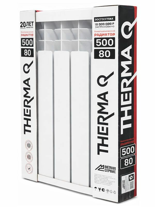 Радиатор биметаллический МС THERMA Q ECO 500/80 5 секций 740Вт (пр-во Россия)
