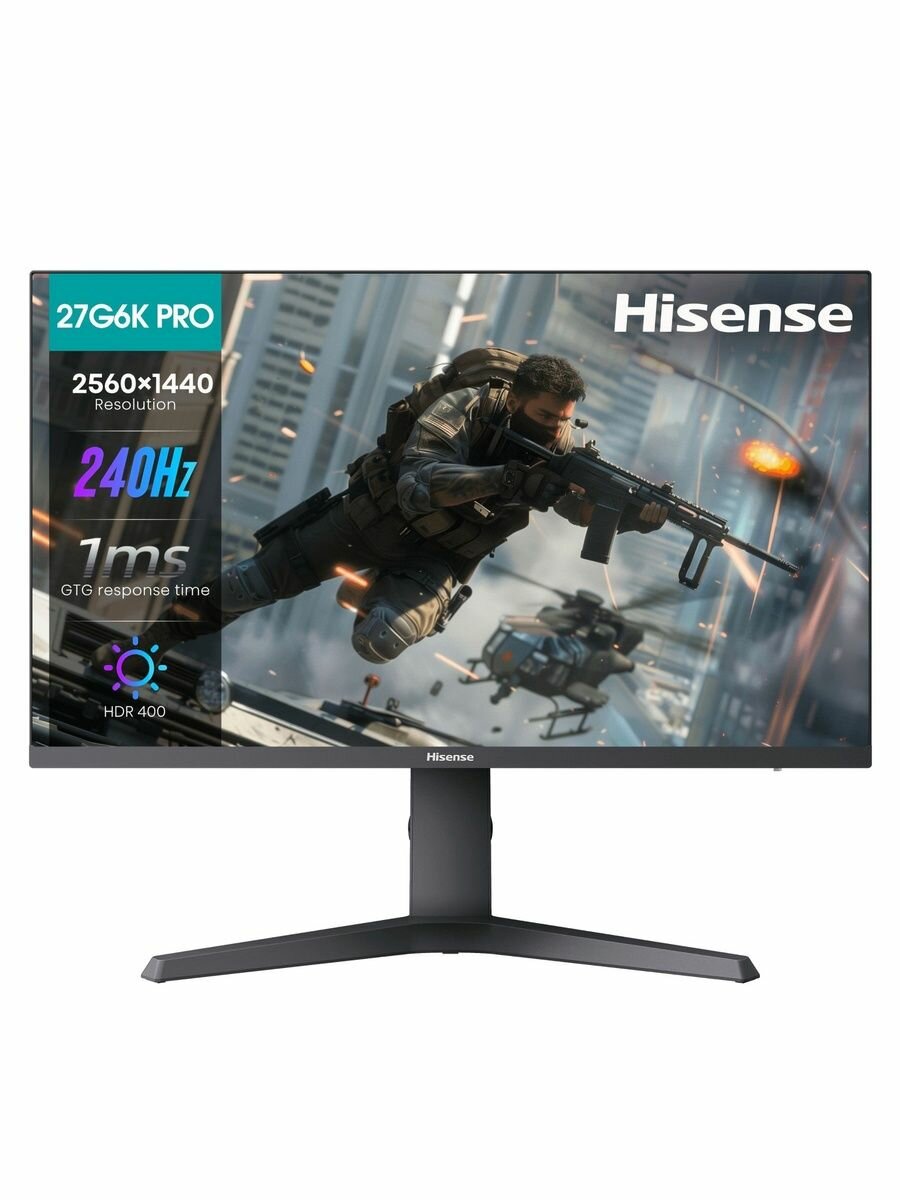 27" Монитор HISENSE G6K Pro (27G6K-PRO), 2560×1440, HDR 400, 240 Гц, WQHD 2560*1440, черный