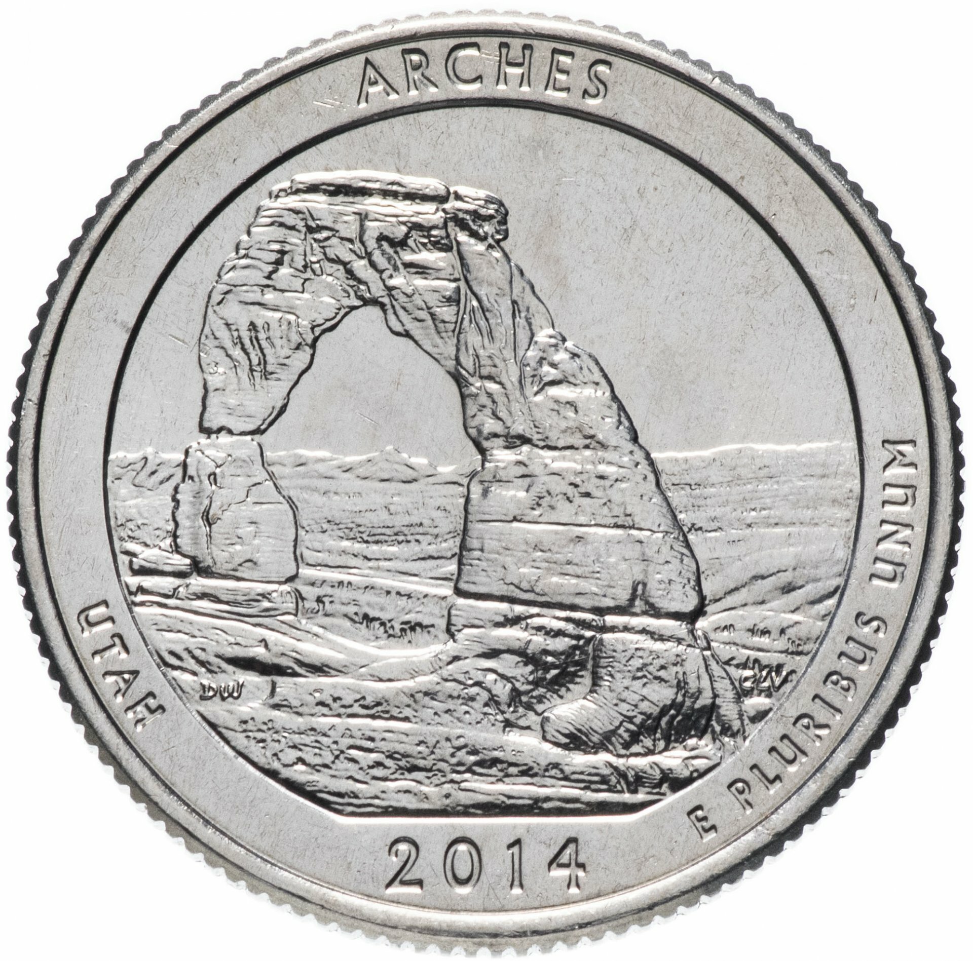 США 1/4 доллара 25 центов, квотер 2014 S — "Национальный парк Арки" 23-й парк, Медь, в сохранности UNC