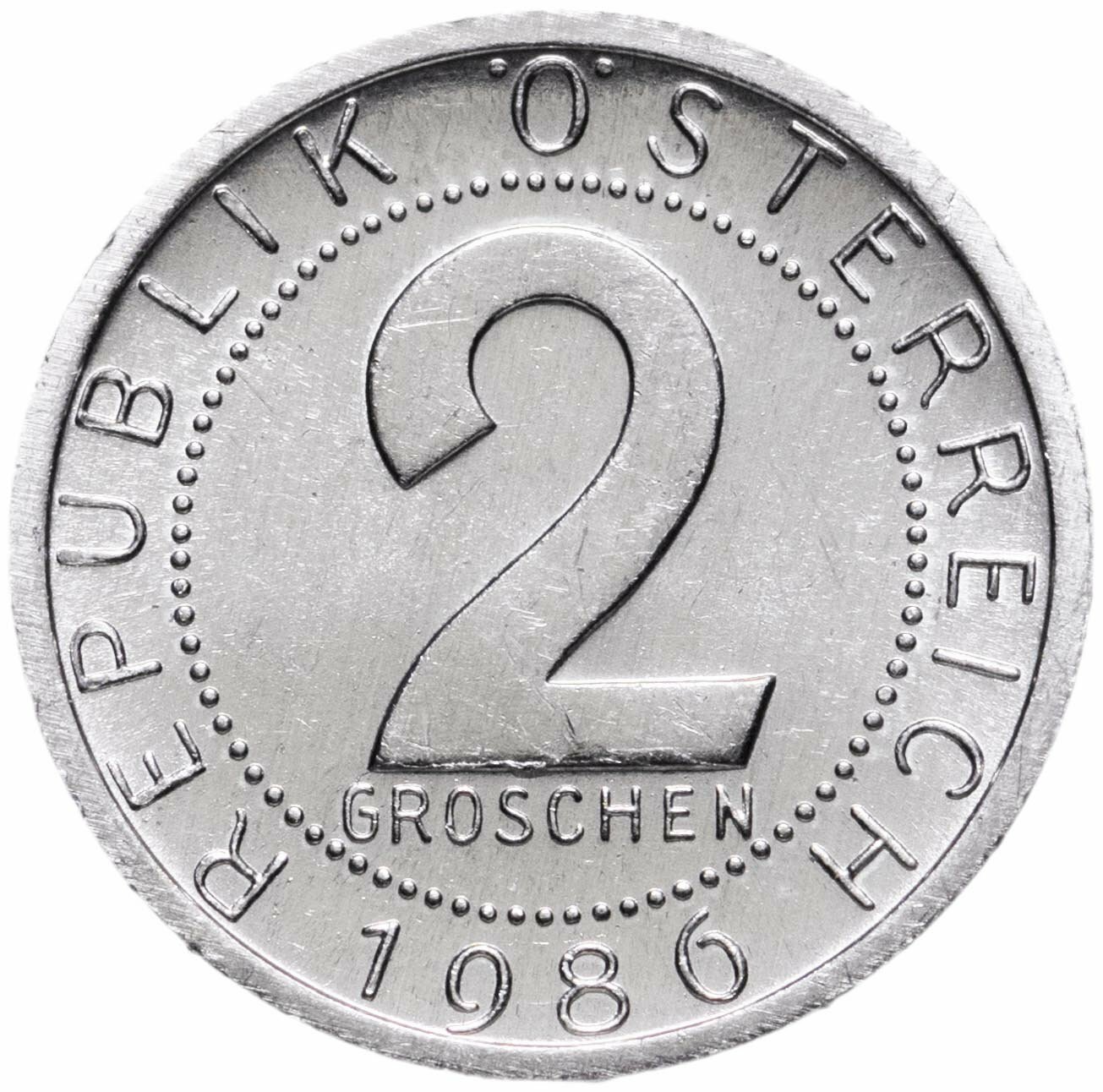 Австрия 2 гроша groschen 1950-1994, Алюминий, в сохранности UNC