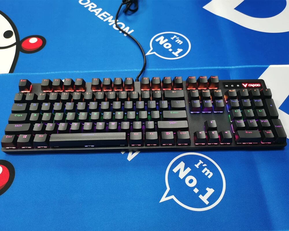 Механическая клавиатура Rapoo V500Pro с черными переключателями, универсальная USB-клавиатура для игр и офиса, 104