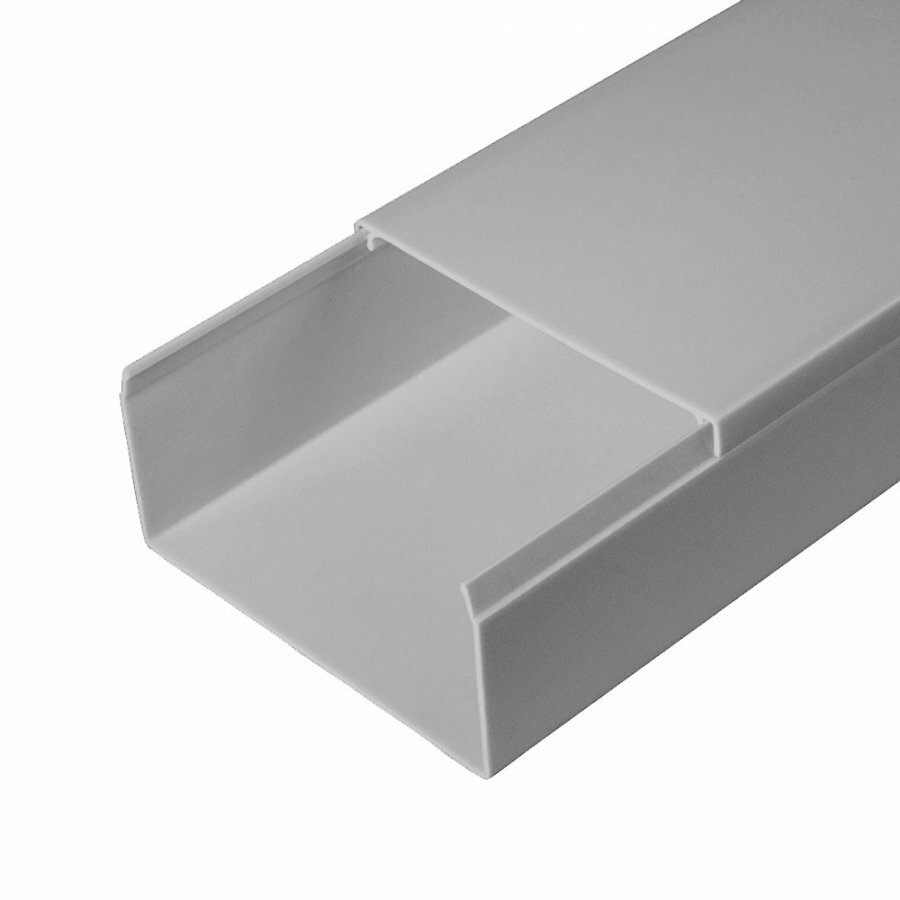 Кабель-канал ПВХ с двойным замком серый 80х40 (6 штук упаковка) Промрукав