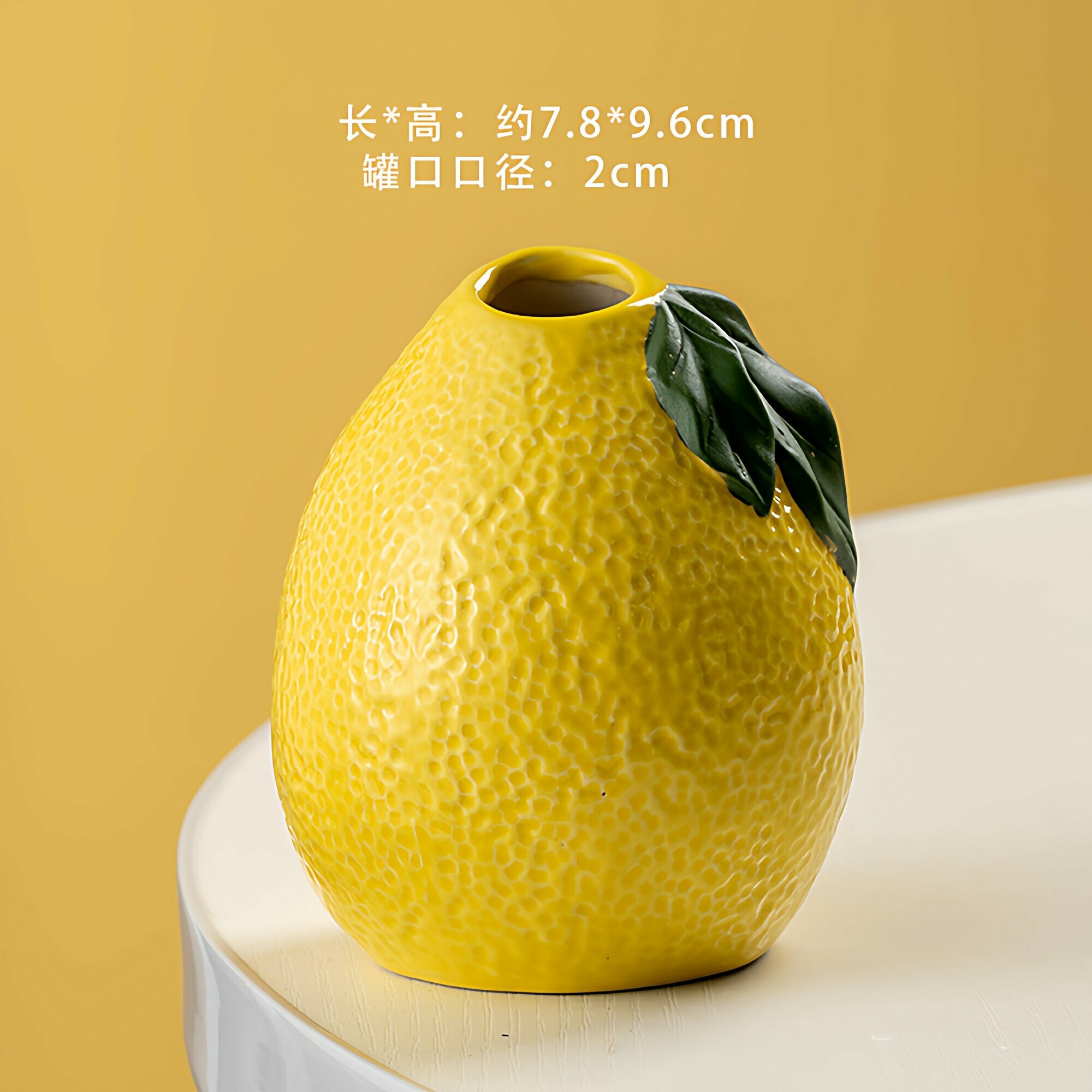 "мелкие яблоки", керамика, настольная, высота 8 см, Желтый лимон,1pcs