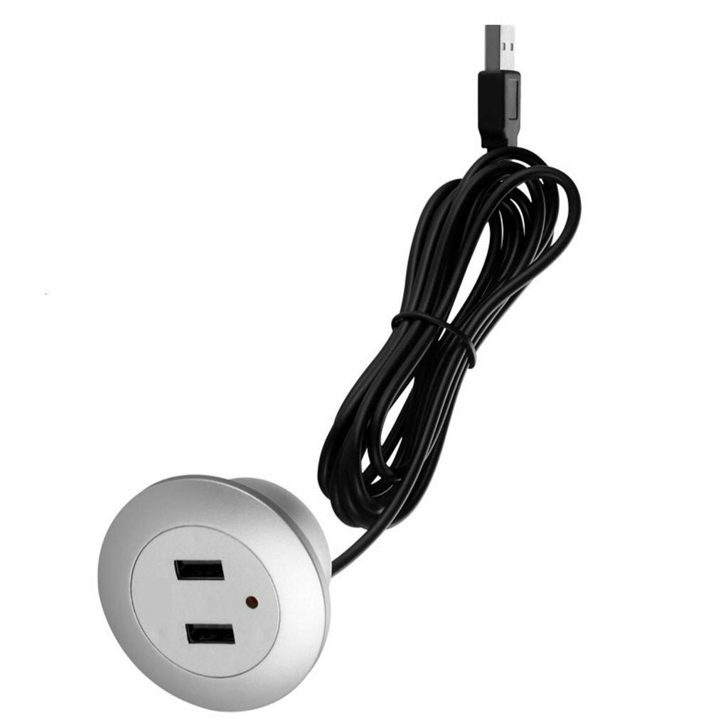 Встраиваемая USB-розетка для стола, Серебро