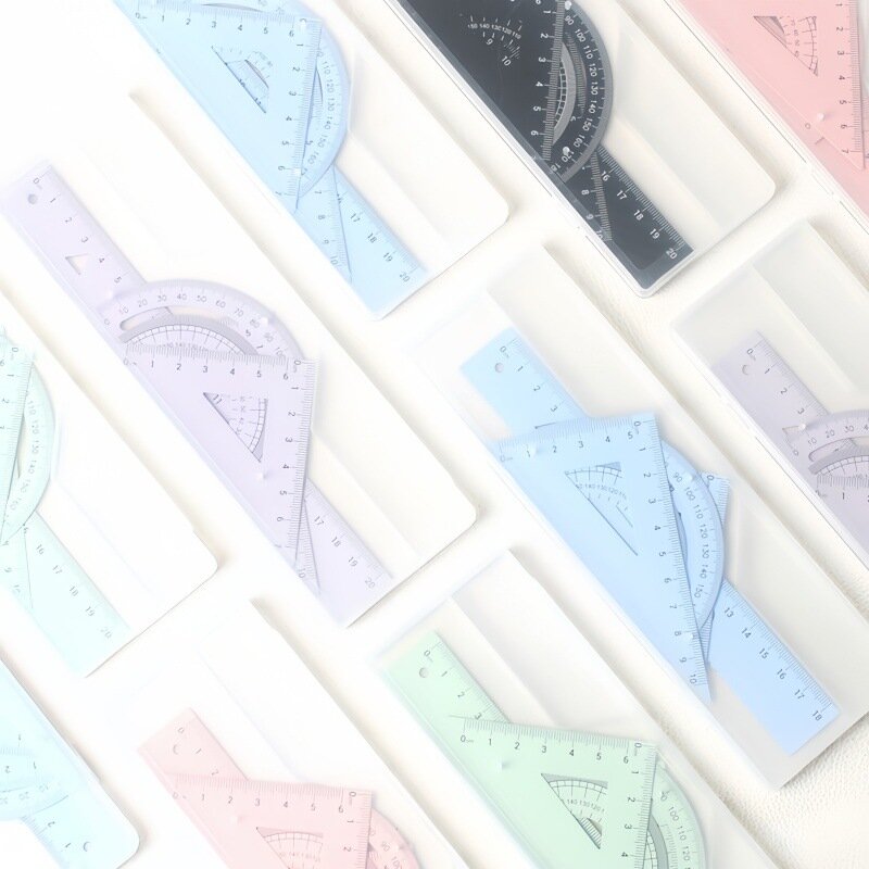 15 см металлический набор линеек, четыре предмета, сумка, волнообразная линейка, прямая линейка, треугольная линейка для студентов, измерительная линейка, транспортир Моранди