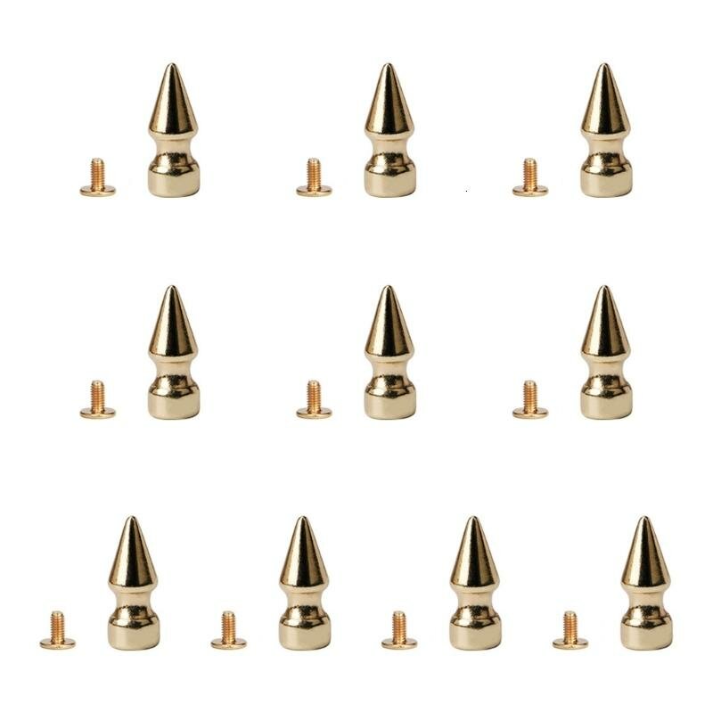 Аллюминиевые заклепки-шипы, Светло - золотой - 22 толстых башни 10x25