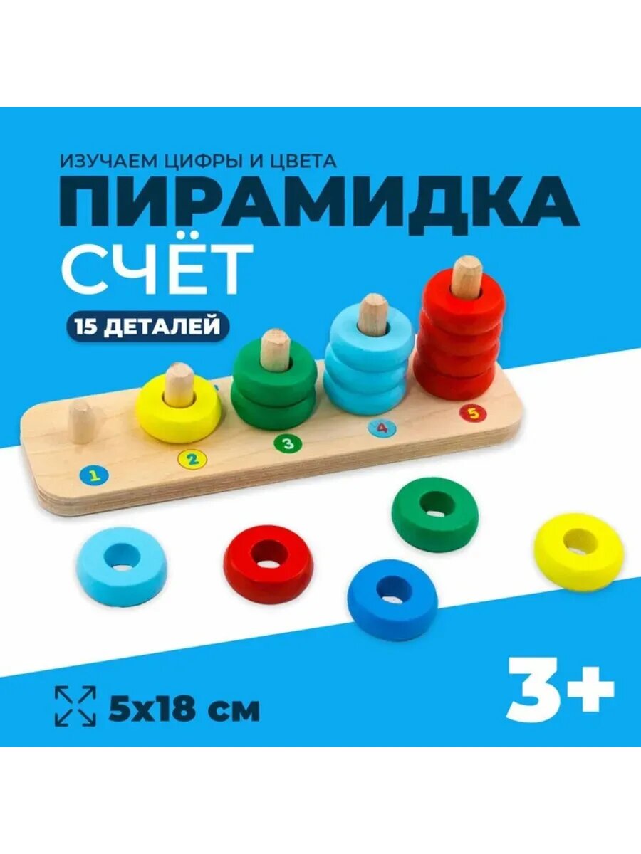 Пирамидка Счеты развивающая игрушка для детей