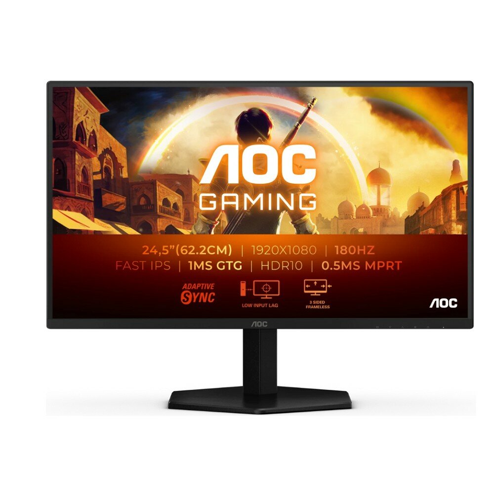 Монитор AOC 25G42E, 24,5", 1920x1080, IPS, 180 Гц, корпус черный
