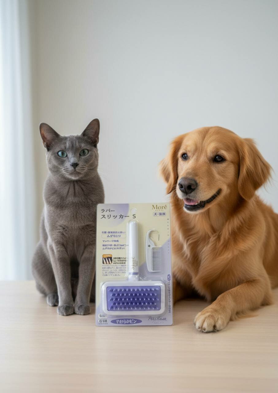 Сликер с гребнем Japan Premium Pet для мягкого расчесывания собак и кошек. Размер S