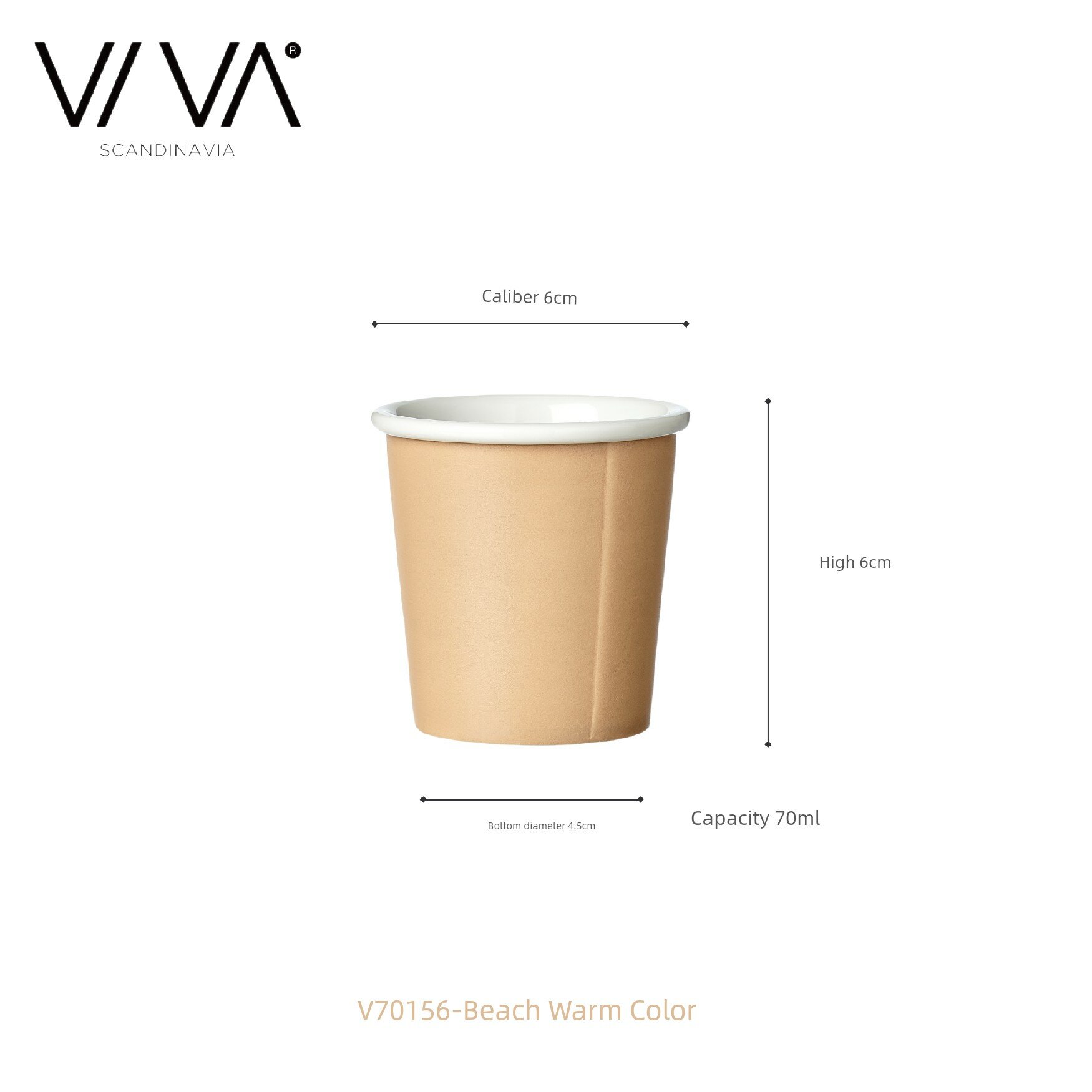 Керамическая кружка VIVA (Дания), матовая глазурованная, имитация бумажного стакана, термостойкая, для чая и кофе