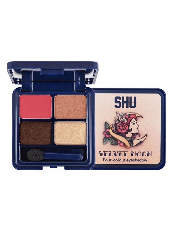 SHU Четырехцветные тени для век Velvet Moon, №155 Красный нюд, 4.8 г