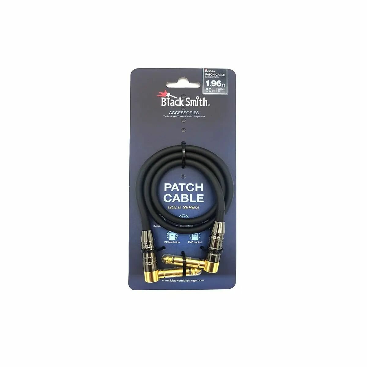 Патч-кабель инструментальный BlackSmith GSPC-60 Gold Jack 6.3 (M) Jack 6.3 (M), 0.6 м