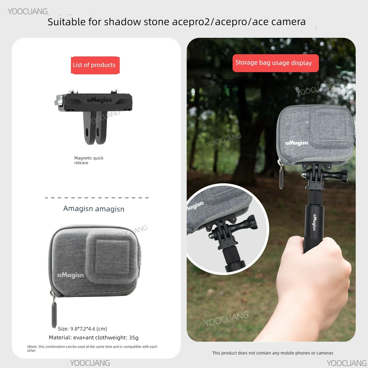Магнитный адаптер быстрого съема с защитным чехлом для Insta360 Ace Pro 2/X5/X4 Air