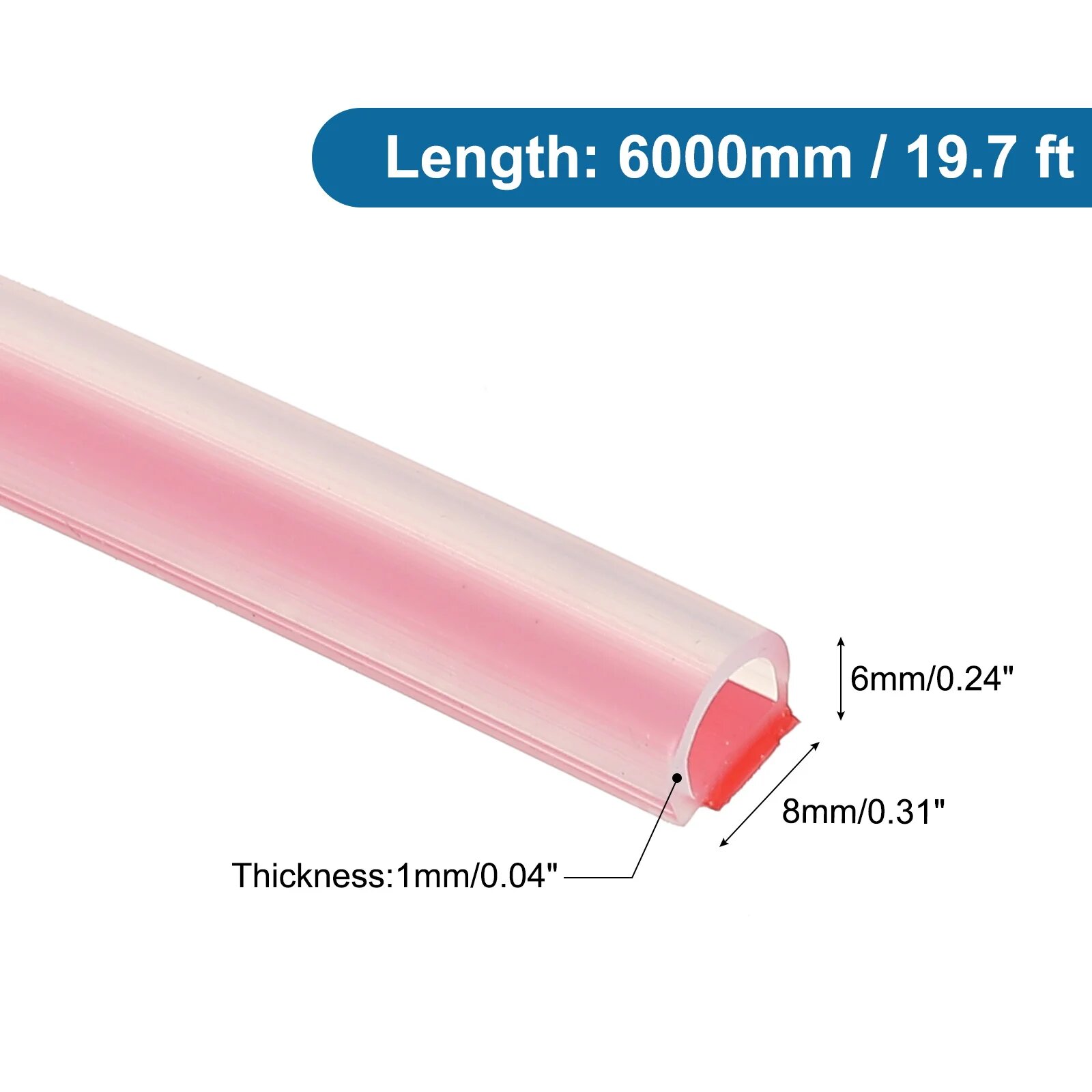 UXCELL Силиконовый уплотнитель для двери 3/6 м 8x1x6mm 6Meter