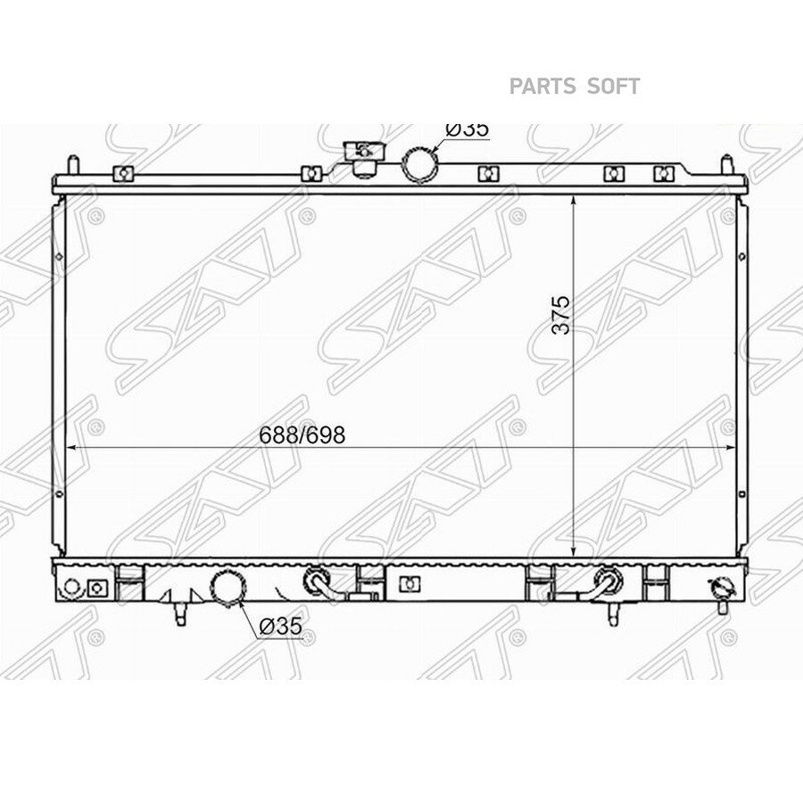 Радиатор Mitsubishi Lancer 02-10 / Lancer Cedia 00-03 SAT SG-MC0001-CS-R | цена за 1 шт