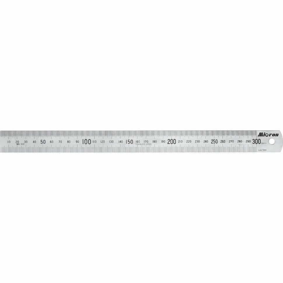 Линейка измерительная 300х25,4 мм металлическая Micron 34311, 1320086