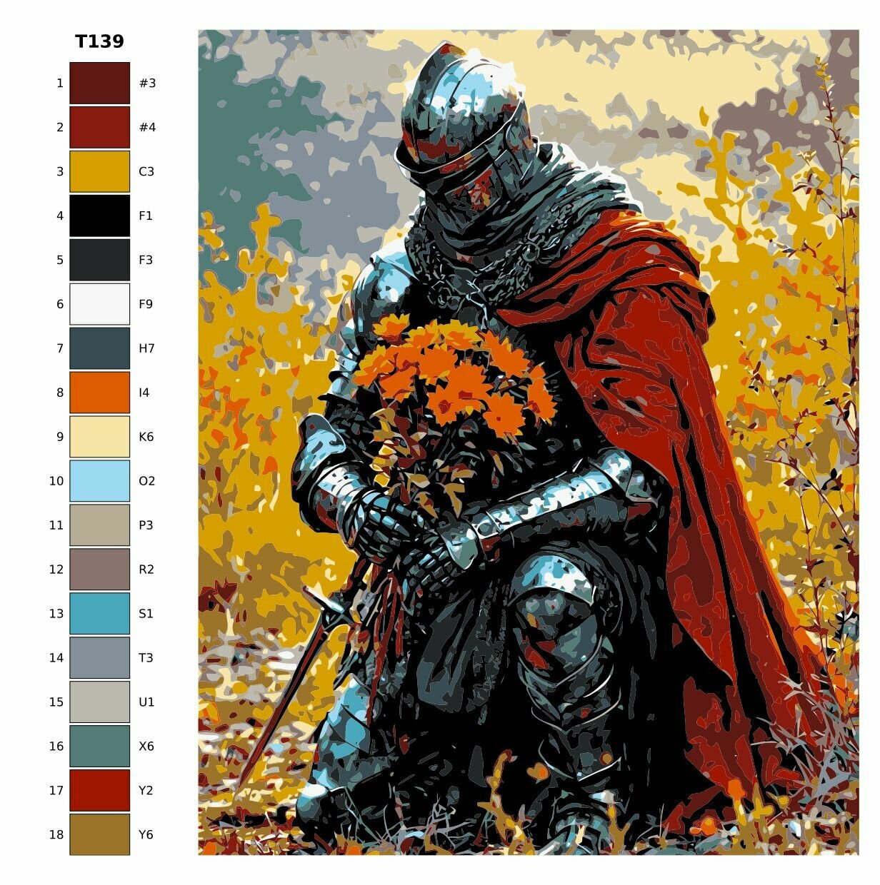 Картина по номерам Т139 "Рыцарь" 70x90 см