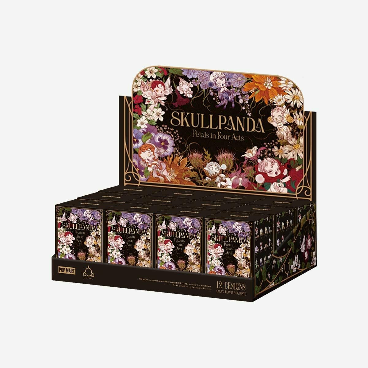 POP MART - SKULLPANDA Petals in Four Acts Series Figures, Подарки, украшения комнат, Набор (12 шт)