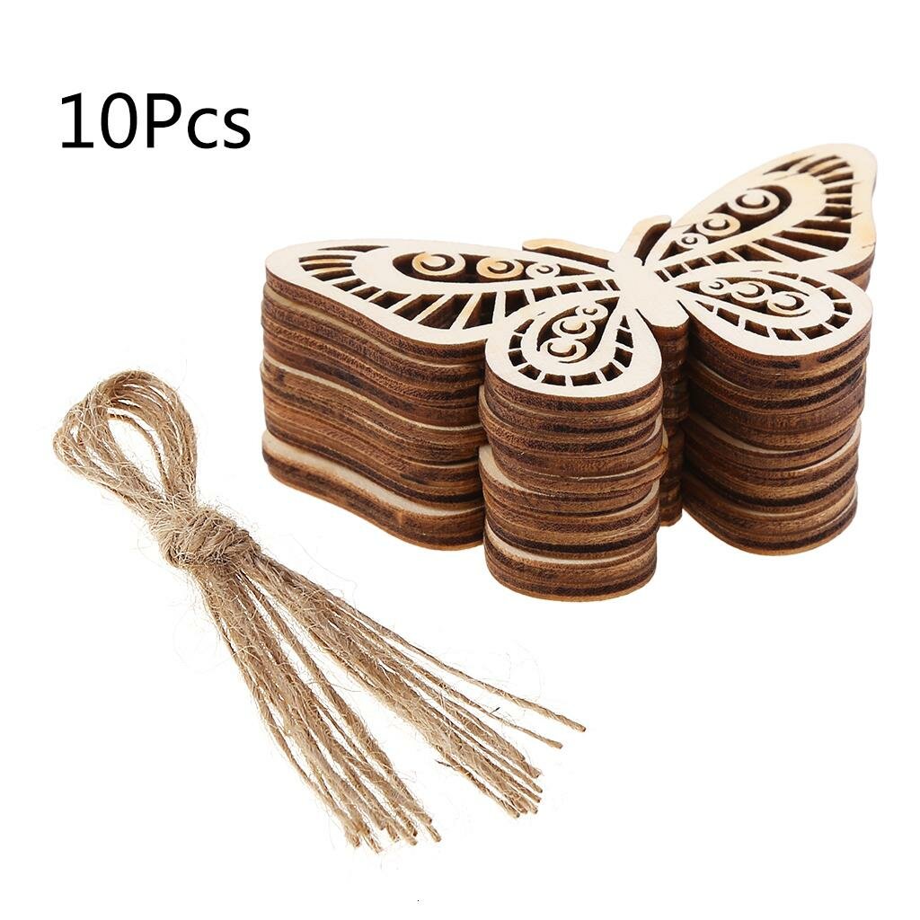 Деревянные бабочки — 10 шт.