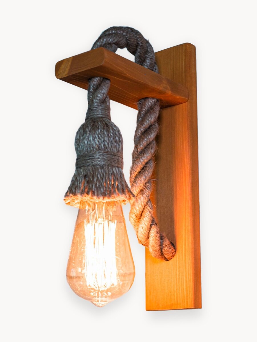 Настенный деревянный светильник ROGGWIL PEAR E27 ручной работы, цвет груша