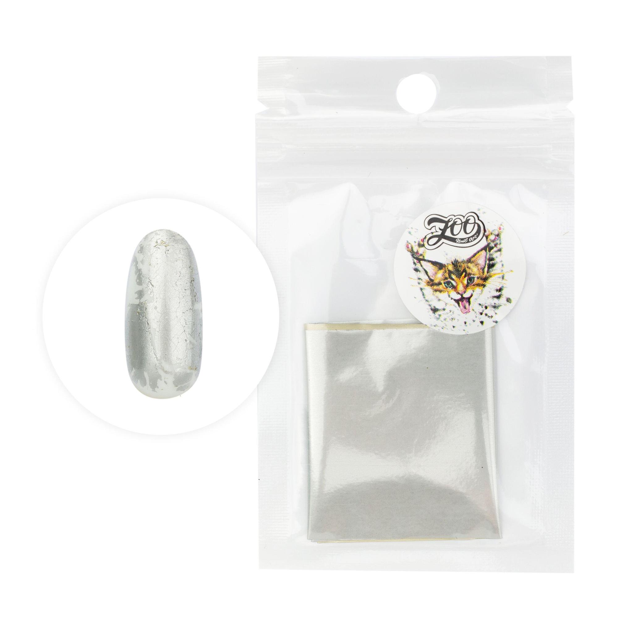Zoo Nail Art 1431 Фольга переводная 4*50 см матовая серебро