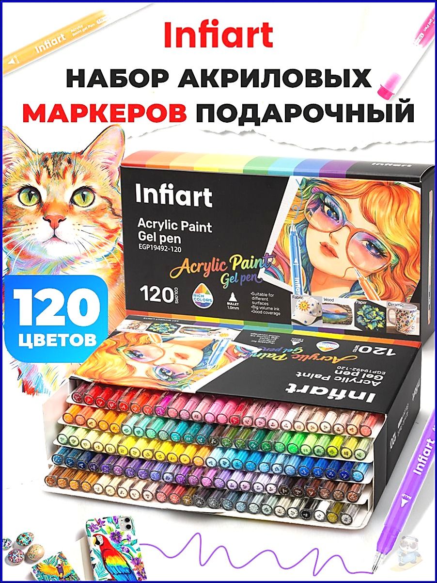 Infiart Набор ручек Маркерная, толщина линии: 1 мм, 120 шт.