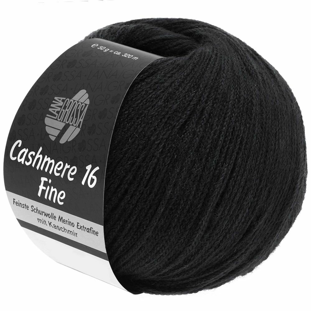 Пряжа для вязания Lana Grossa Cashmere 16 Fine (18 Schwarz)