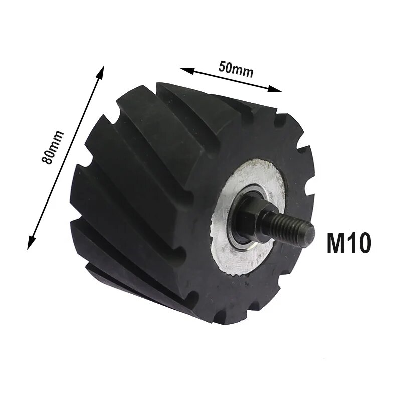 1 шт, OD35/50/80 мм, резиновый контактный круг, ролик с валом M10 * 12 мм, шлифовальный шлифовальный станок, часть ленточной шлифовальной машины 80mm Grooved