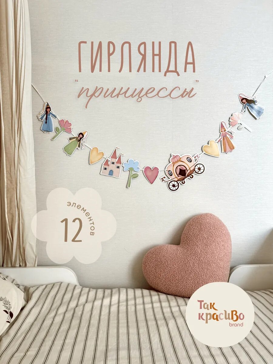 Гирлянда-растяжка Принцессы 1,8м