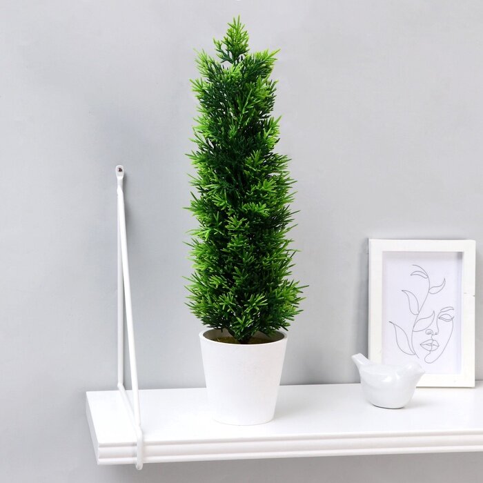 Искусственный цветок в горшке «Туя стройная», 10×40 см, h горшка 9 см