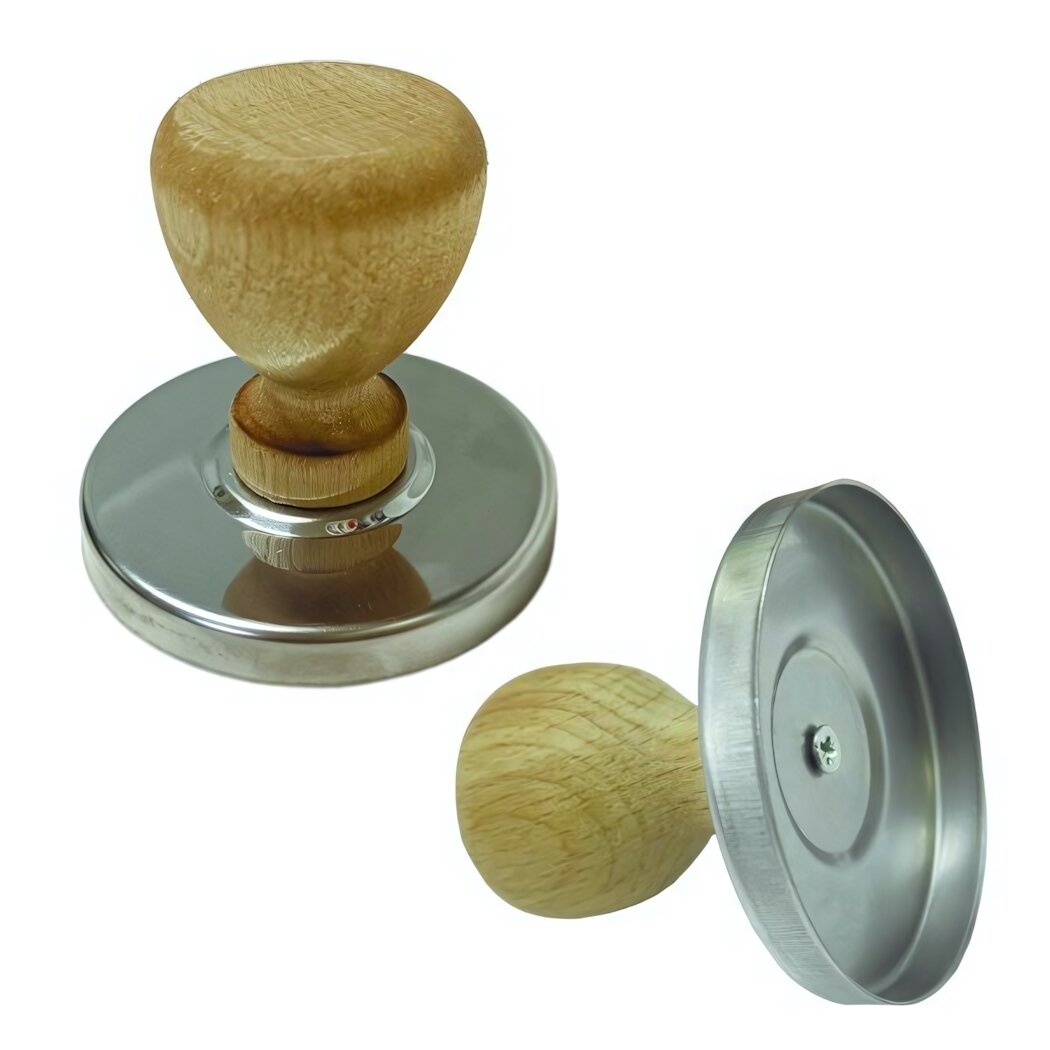 Форма для лепки пельменей 6,5х6 см, нержавеющая сталь с деревянной ручкой, для идеальной формы