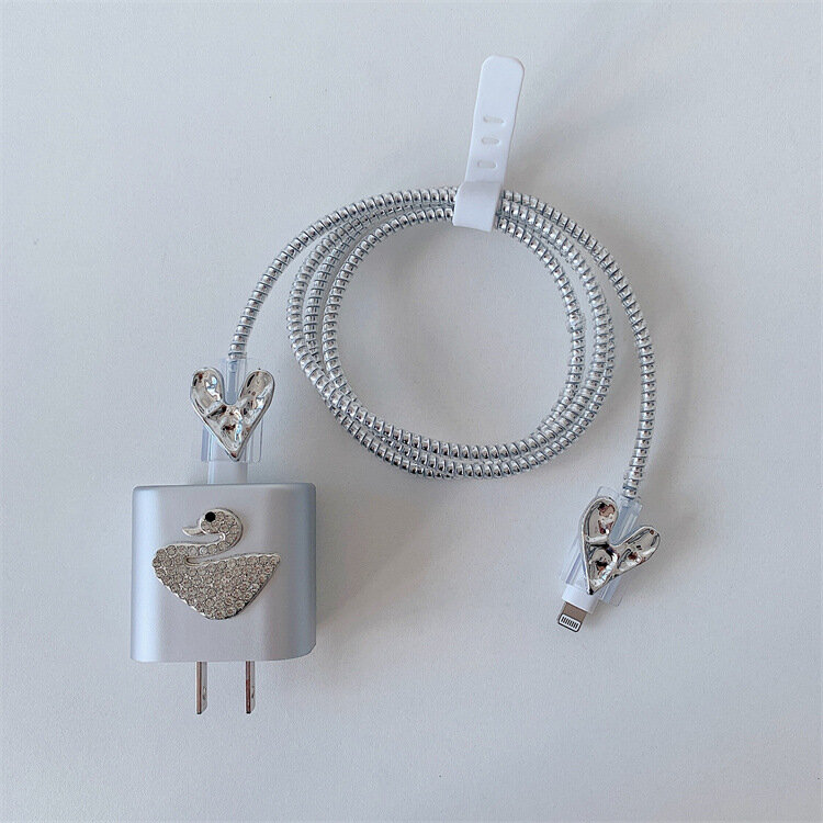 Чехол для зарядной головки "Flashing Diamond Love", для Apple Charger, 5 шт