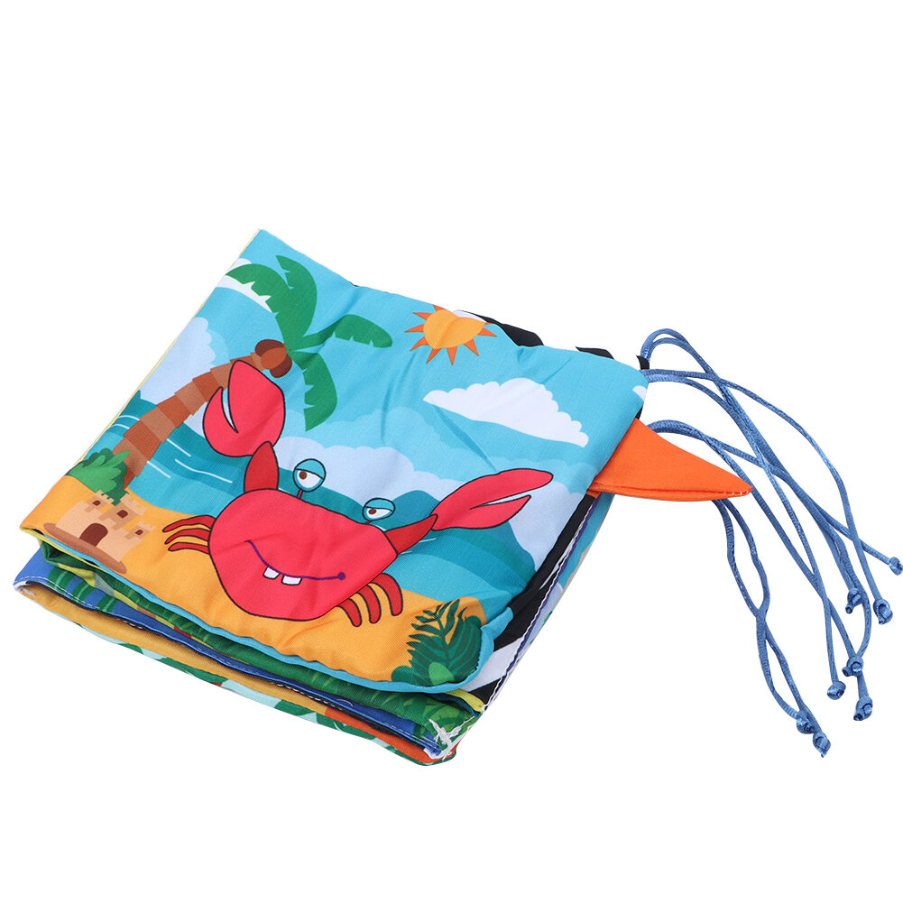 Детская тканевая книжка для кроватки с милыми изображениями животных, погремушка и искажающее зеркало — развивающая игрушка для раннего обучения и развития. Тип C.