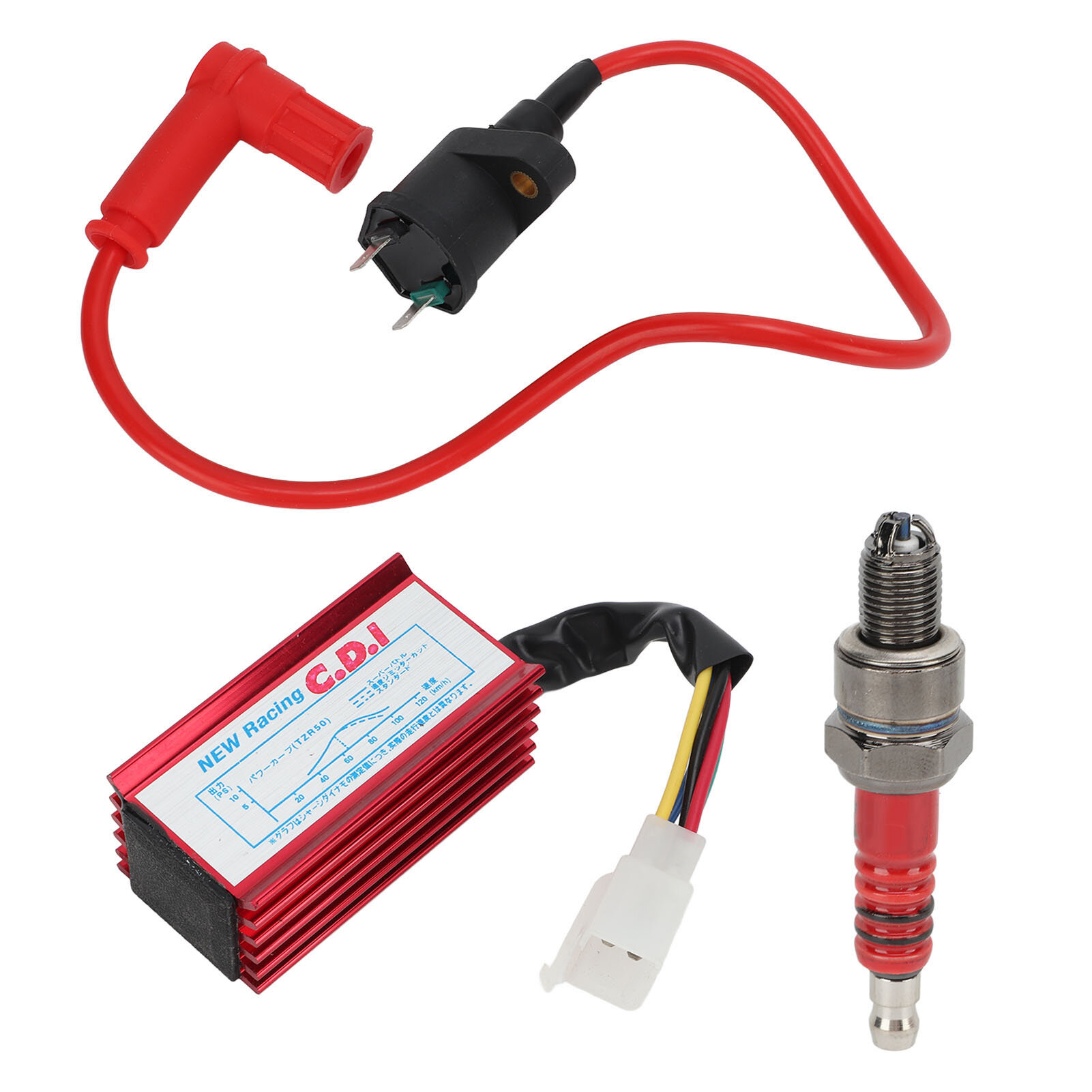 Алюминиевая катушка зажигания 5-контактная AC CDI с комплектом свечей зажигания для квадроцикла 50 150 куб. см.