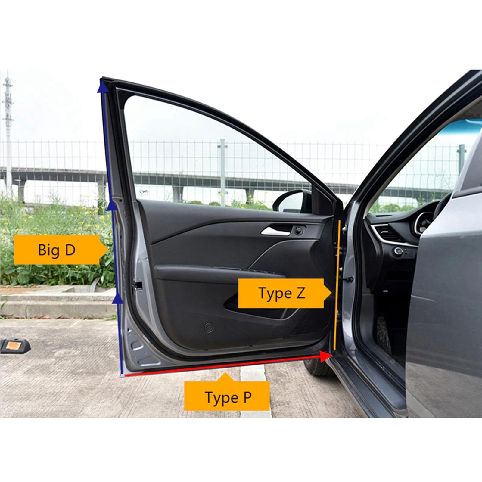 Уплотнительная лента для двери автомобиля со средней стойкой EPDM, шумоизоляция, звукоизоляция, универсальный уплотнитель для автомобиля