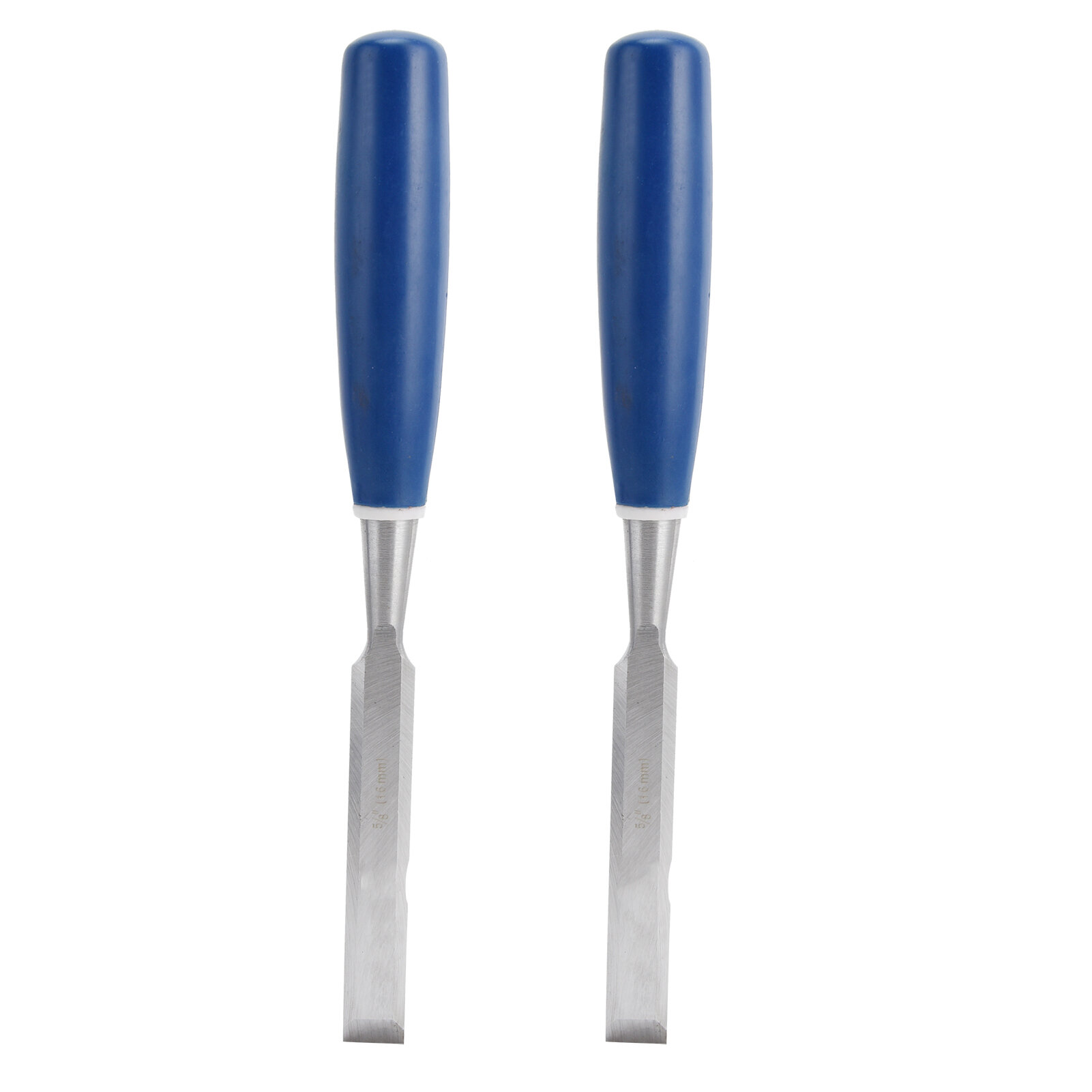 2шт Деревянные Стамески Высокой Твердости Набор Резьбовых Долот с Синей Ручкой для Деревообработки Плоское Долбежное Долото5/8 дюймов