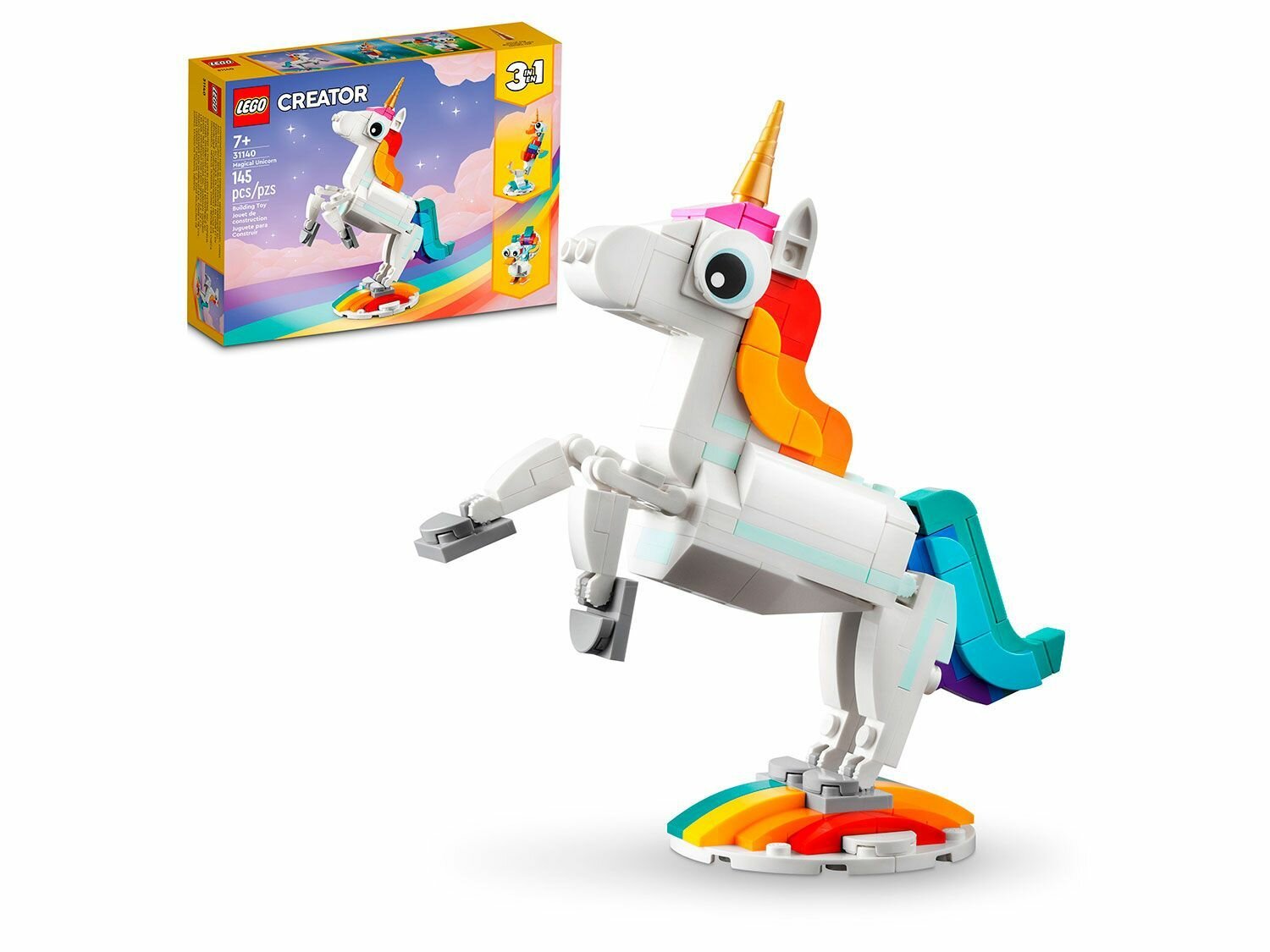 Конструктор детский LEGO Creator 3-in-1 Волшебный единорог, 145 деталей, возраст 7+
