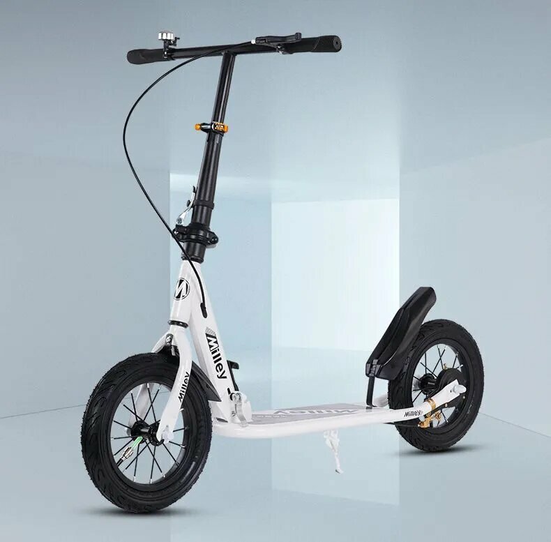 Самокат, для детей, амортизация, для мальчиков, девочек, складной, с тормозами