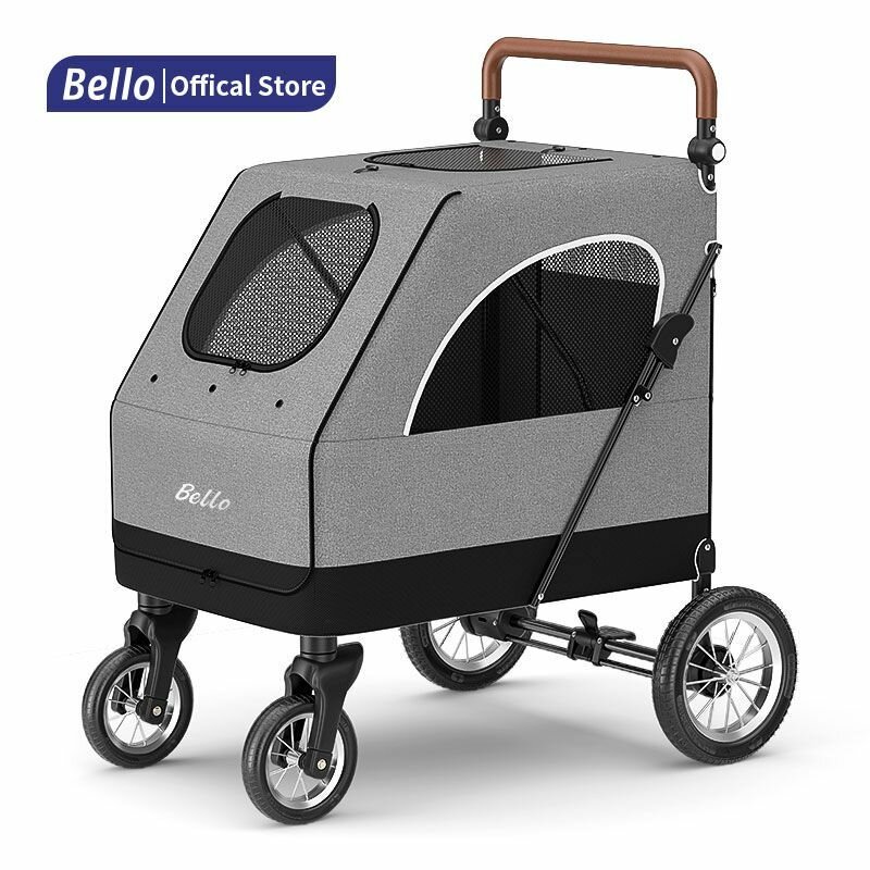 Высококачественная прогулочная коляска для домашних животных, бренд Bello, подходит для крупных собак или нескольких собачек(55 кг), большая вместимость, складная