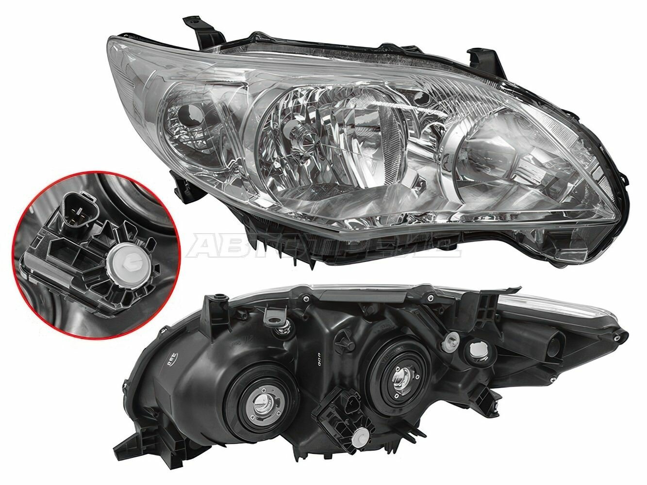 Фара правая, с электрокорректором, галоген для Тойота Королла арт ST1121130RLDEMN SAT