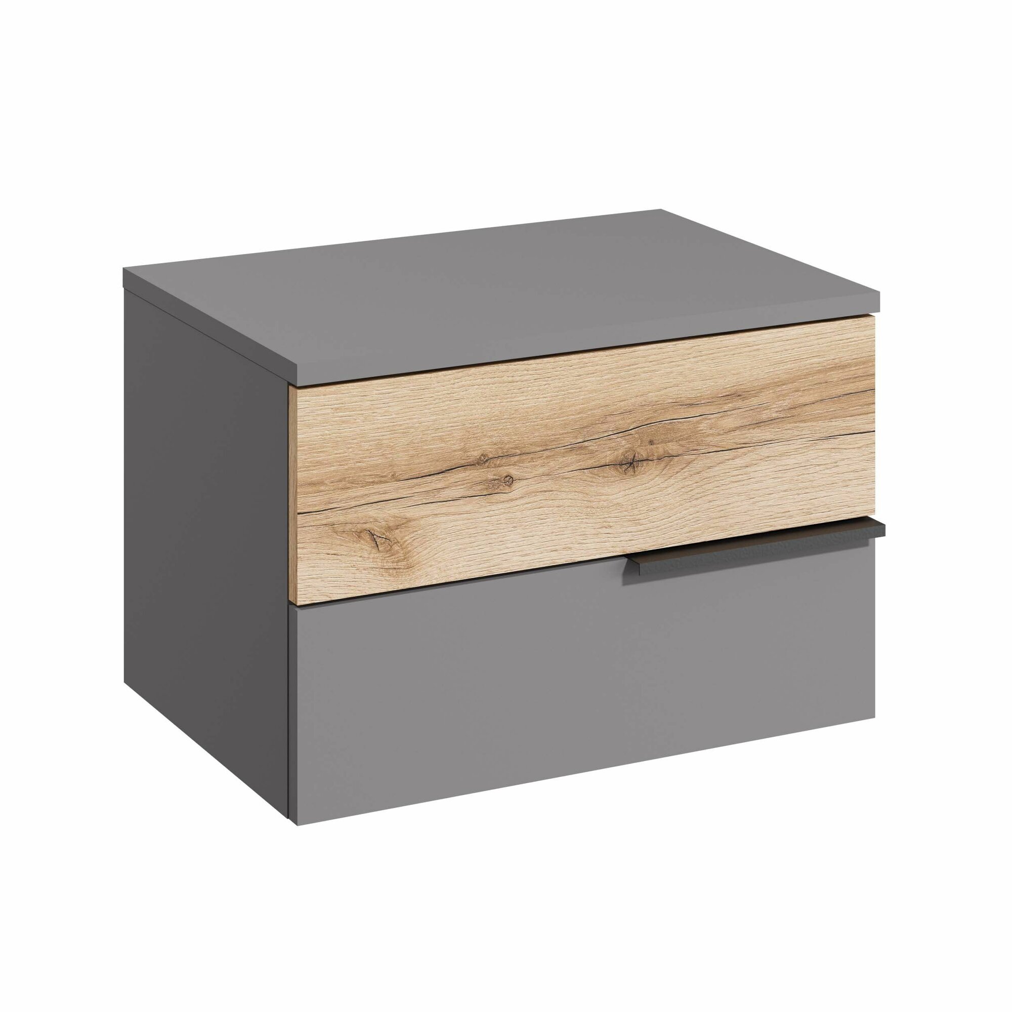 Тумба прикроватная йорк/Серый шифер/Дуб Делано/МК (Атмосфера)
