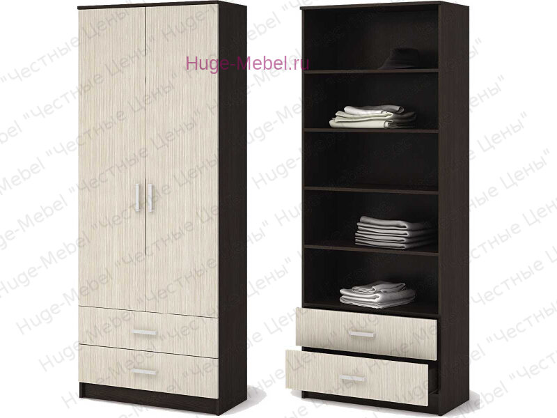 Шкаф "Машенька ШК-202" венге Huge Mebel . Ширина 800 Высота 2020. Шкафы распашные