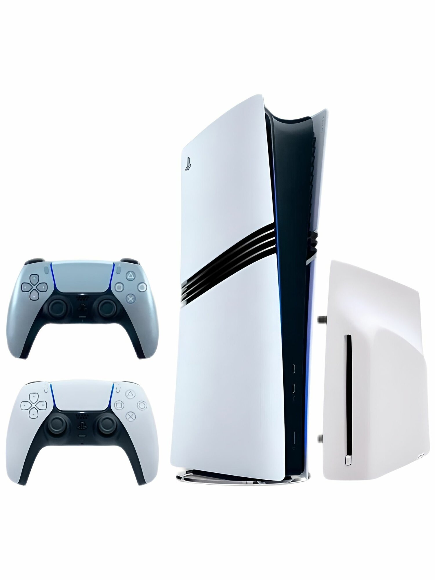 Sony PlayStation 5 Pro Digital Edition 2ТБ + Дисковод + Второй серебряный геймпад, Переходник РФ в подарок